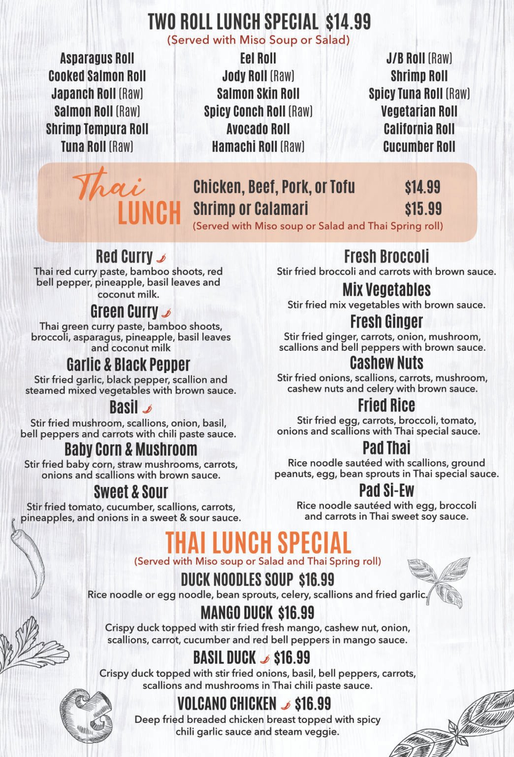 Menu – Kata Japanese and Thai Restaurant