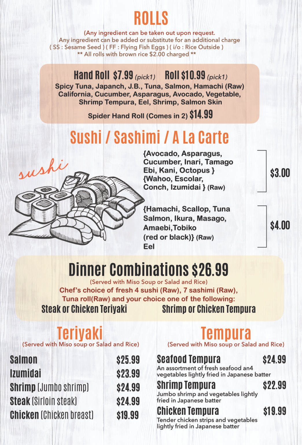 Menu – Kata Japanese and Thai Restaurant