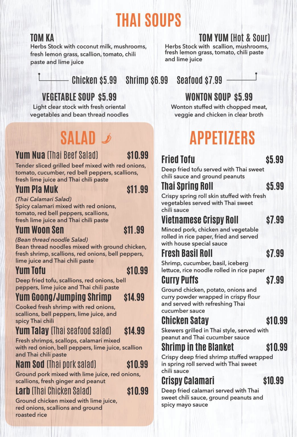 Menu – Kata Japanese and Thai Restaurant